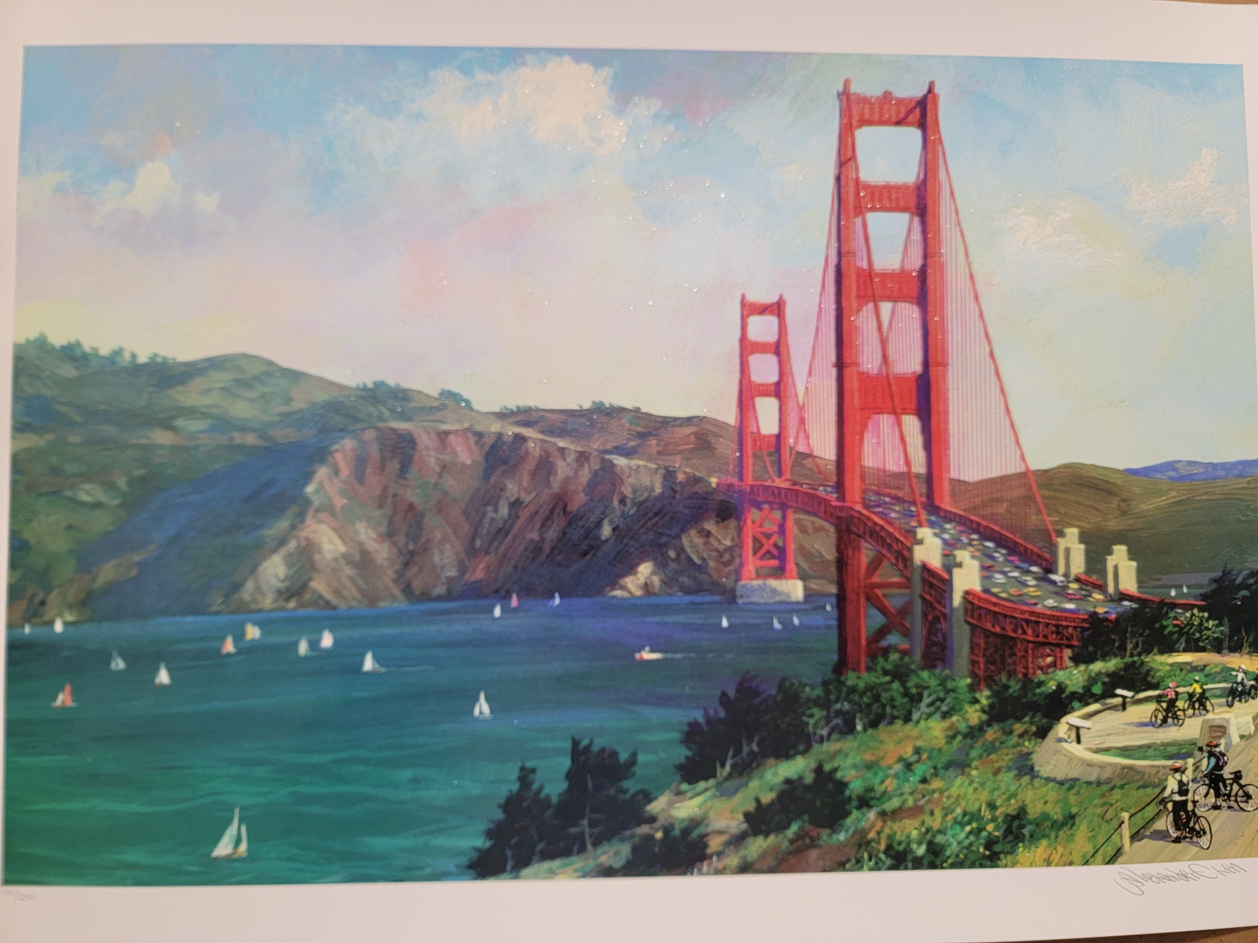 Golden Gate Bike Ride by Alexander Chen Seriolithograph | Baterby's Art ...