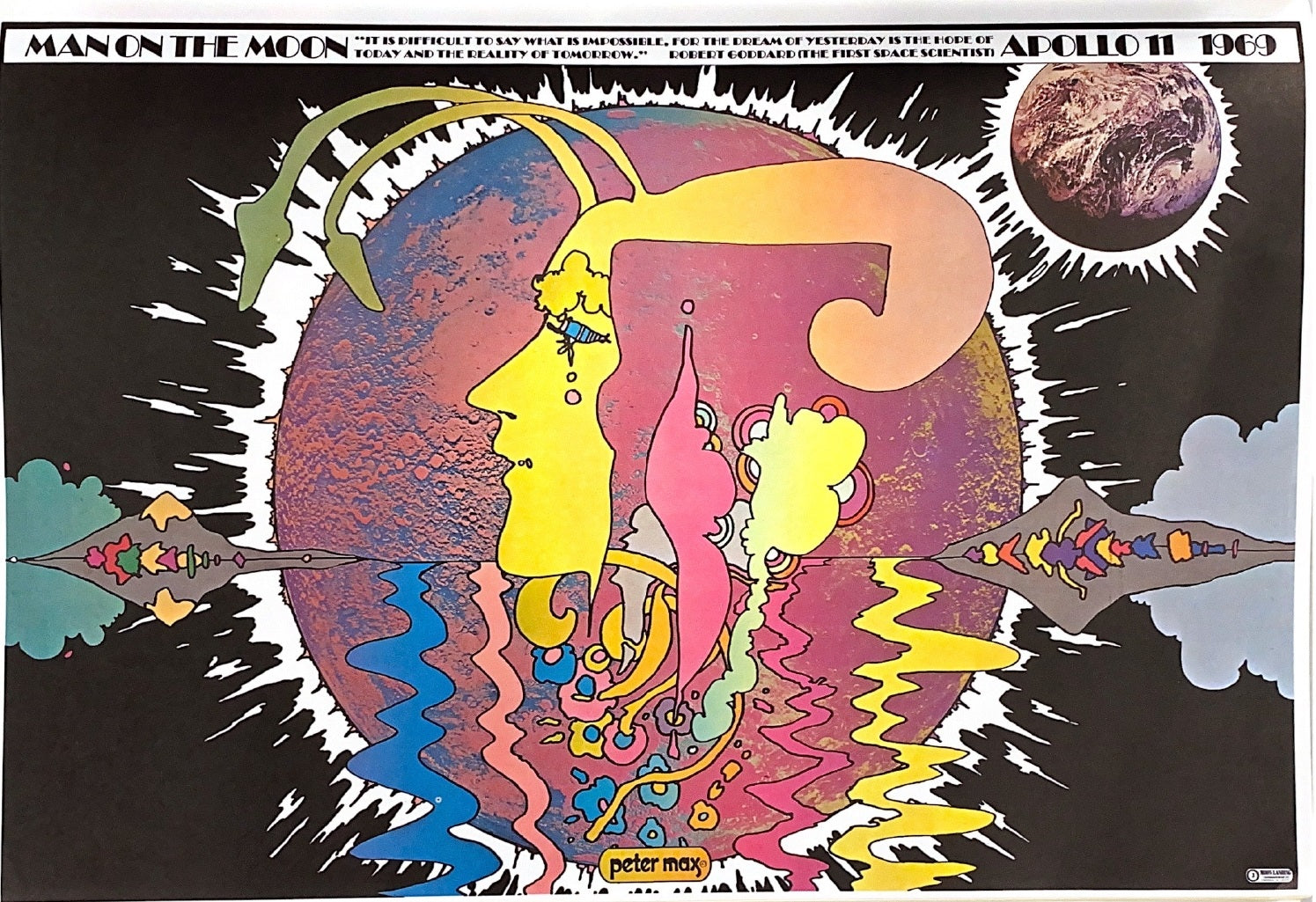 Man on the Moon by Peter Max – Baterbys Art Framing & Furniture